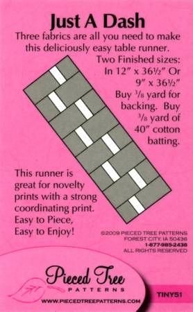 JUST A DASH PATTERN – Quilter's Corner SD